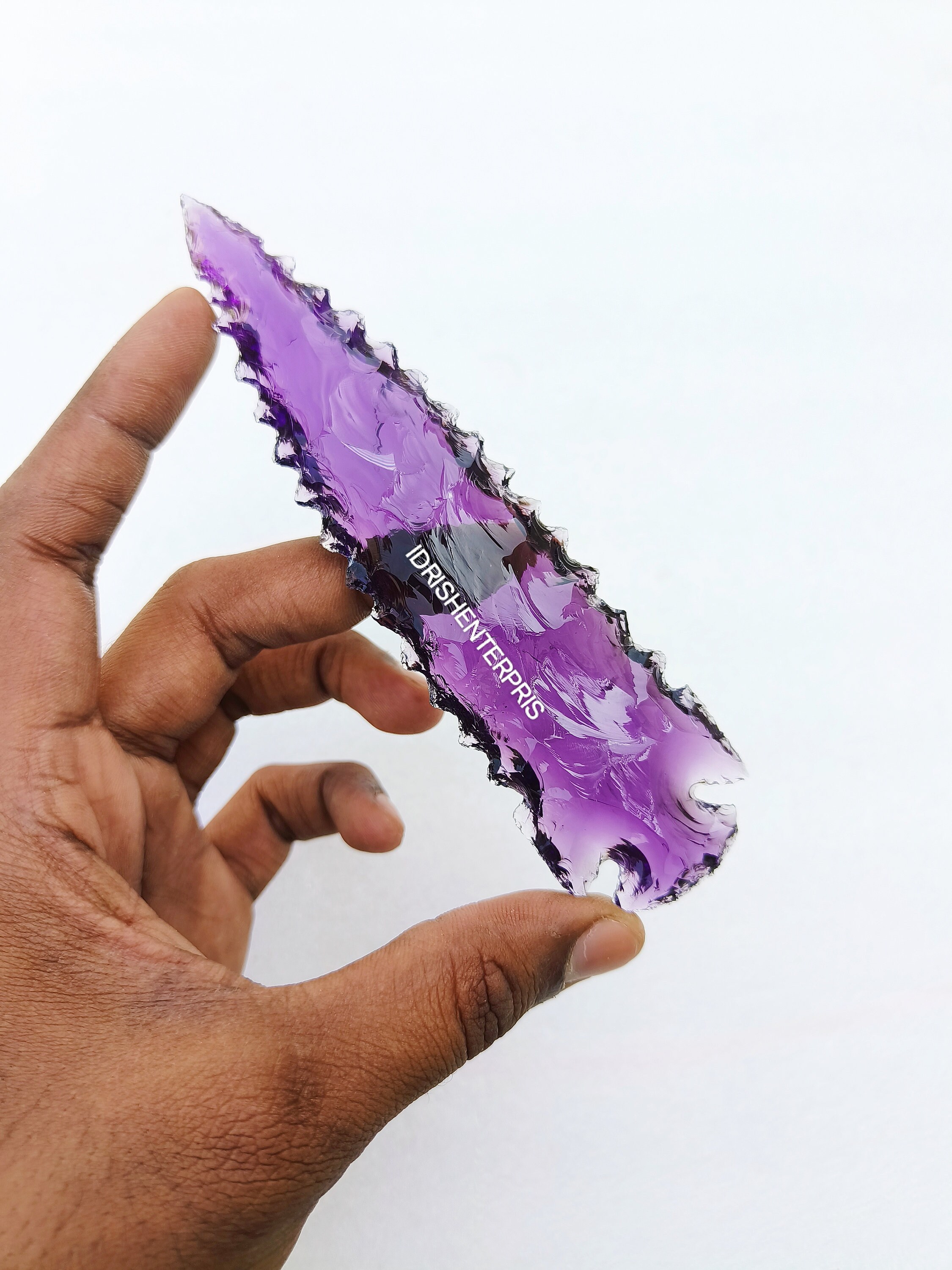 Handmade Purple Obsidian Arrowhead - Crystal Healing Stone, 5.5-6