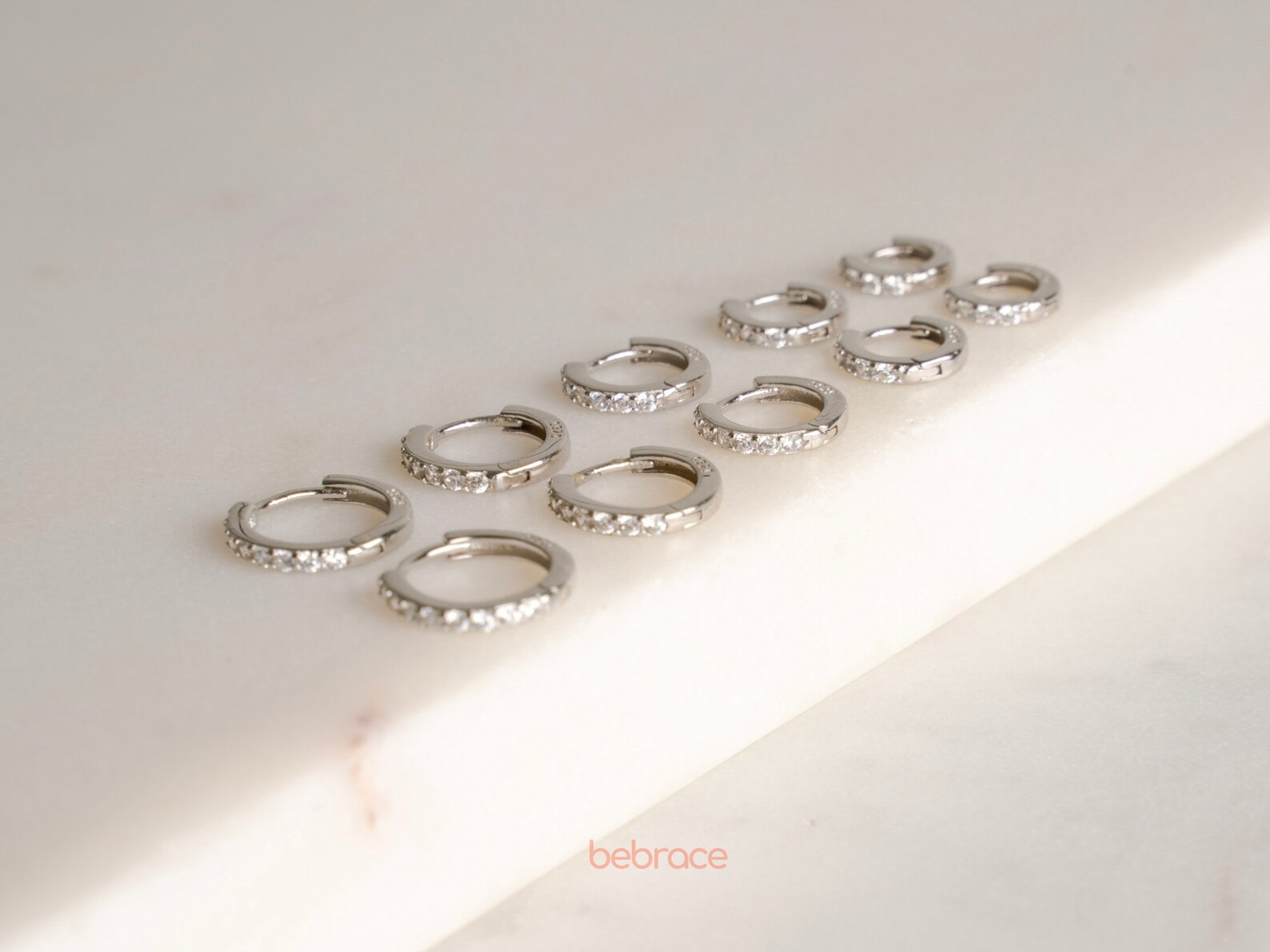 DELPHIE CZ Sterling Silver Small Hoop Earrings, 5mm 6mm 7mm 8mm 9mm ...