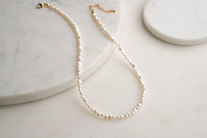 OFELIA Irregular Pearl Necklace, Real Cultured Pearl Necklace for Women ...