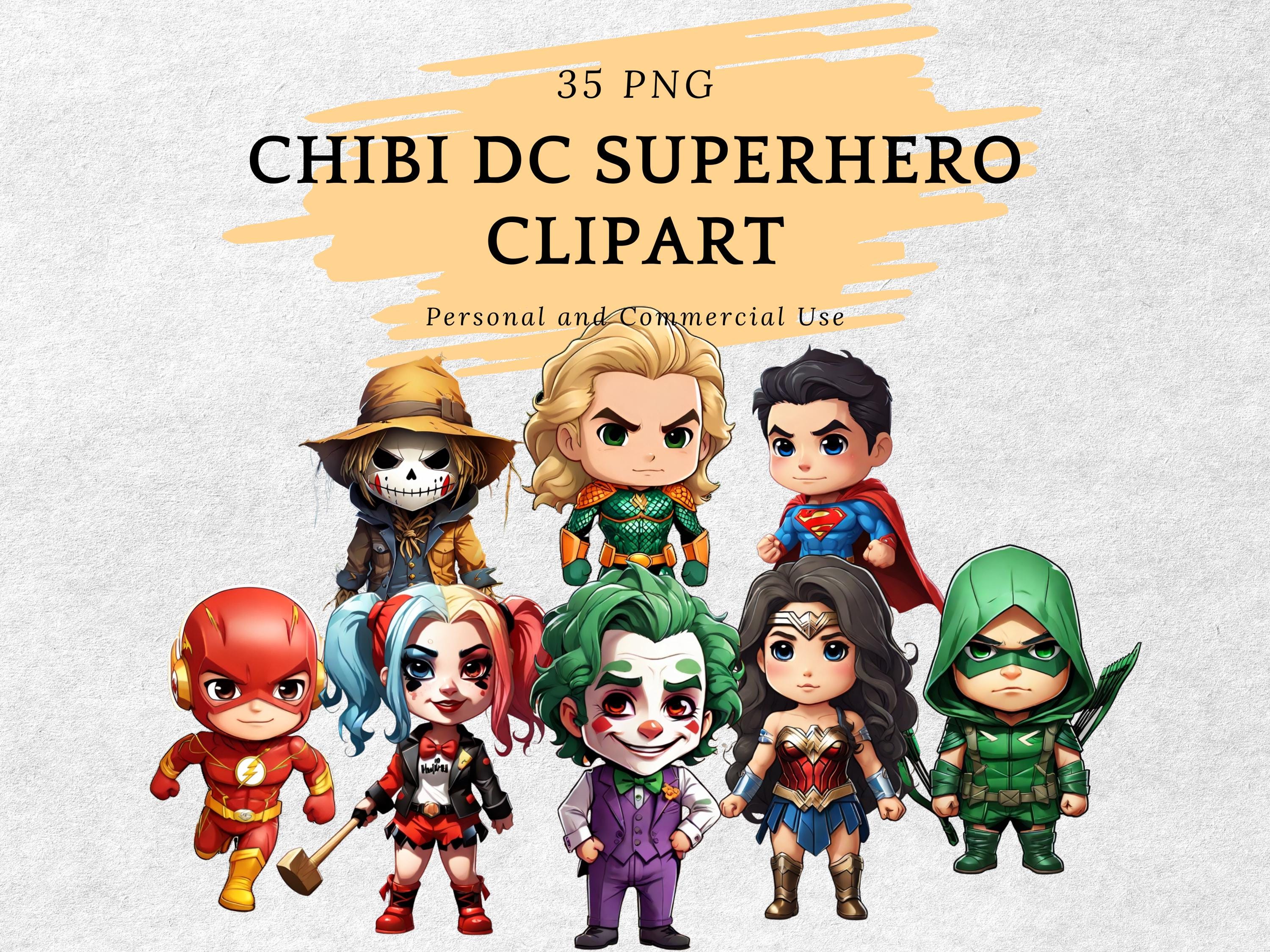 Chibi DC Superhero Clipart, Cartoon Dc Hero Characters, Baby Hero, PNG ...