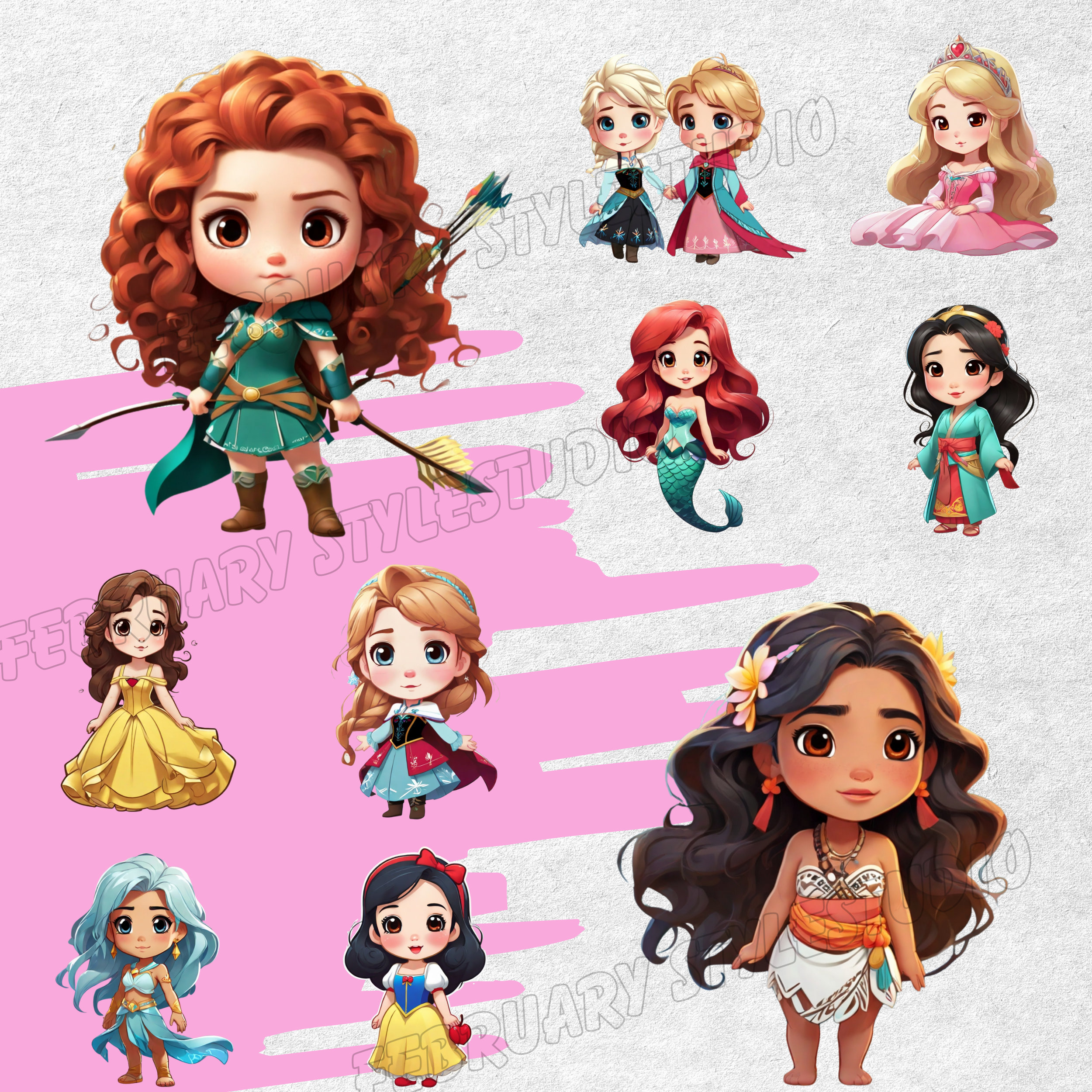 Chibi Princess Clipart, Cute Princess Characters, Cartoon Princess, PNG ...