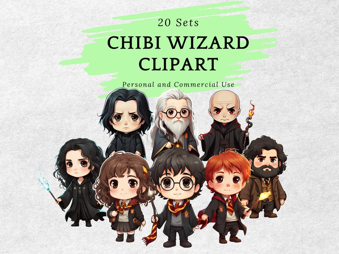 Chibi Wizard Clipart, Magic Wizard Clipart, Wizards Cute Characters ...