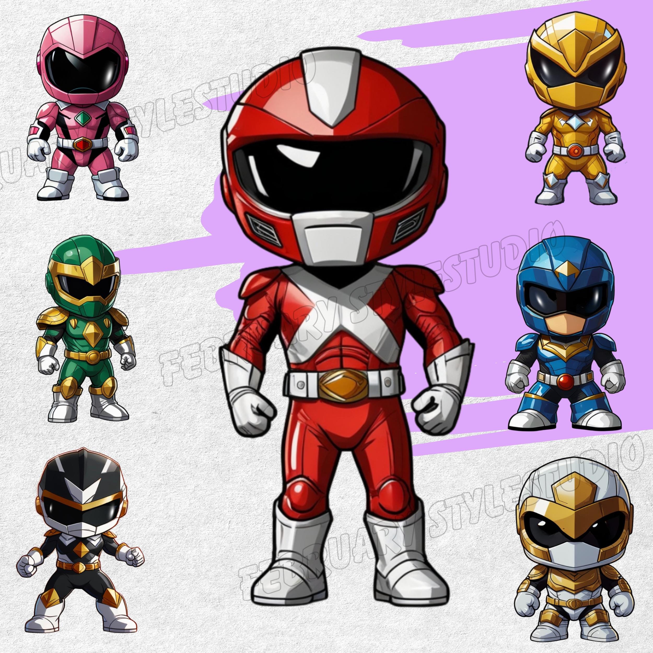 Chibi Super Rangers Clipart, Cartoon Super Rangers Characters, Baby ...