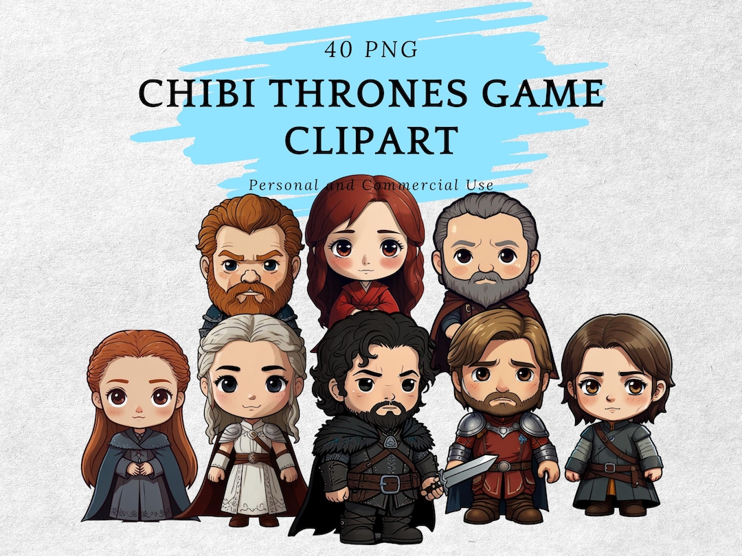 Chibi Thrones Game Clipart, GOT, Cartoon Thrones Game Characters, Baby ...