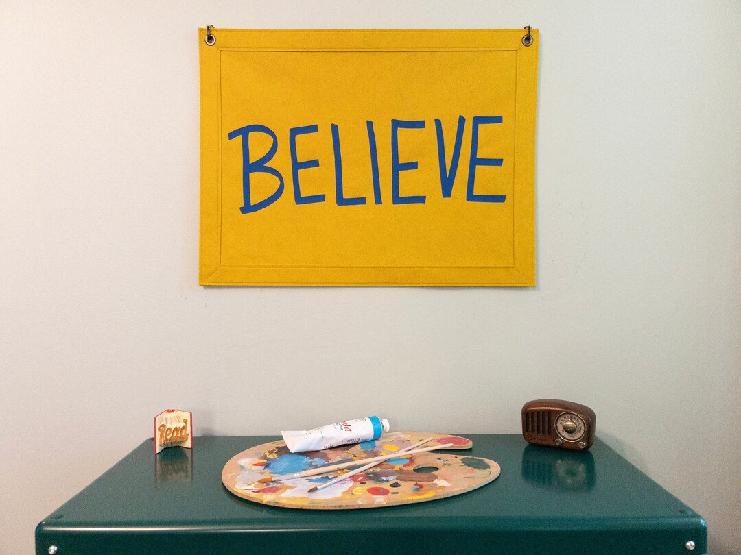 Believe Sign Felt Banner Believe Inspirational Gift Office - Etsy