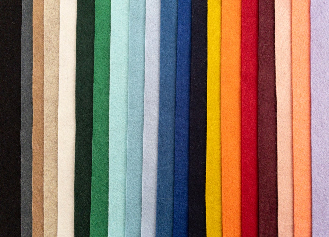 20 Wool Felt Sheets 6x12 Sewing Squares Craft Supplies for Embroidery ...