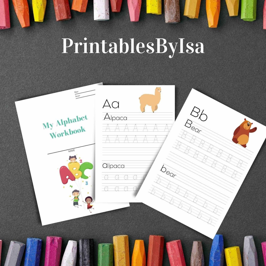 Alphabet Workbook Kindergarten Preschool Teacher Homeschool Distance ...