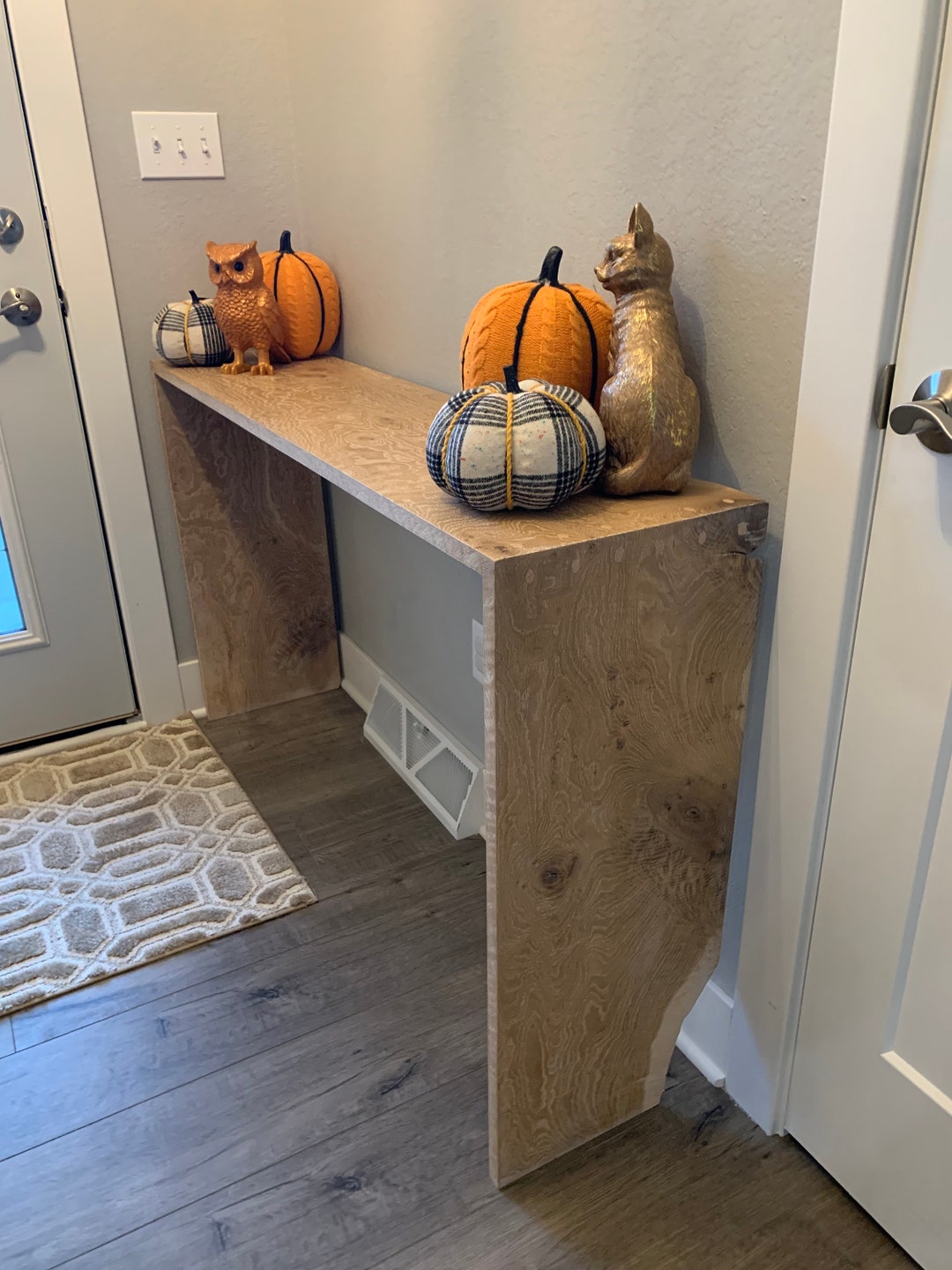Oak Waterfall Console Table - Etsy