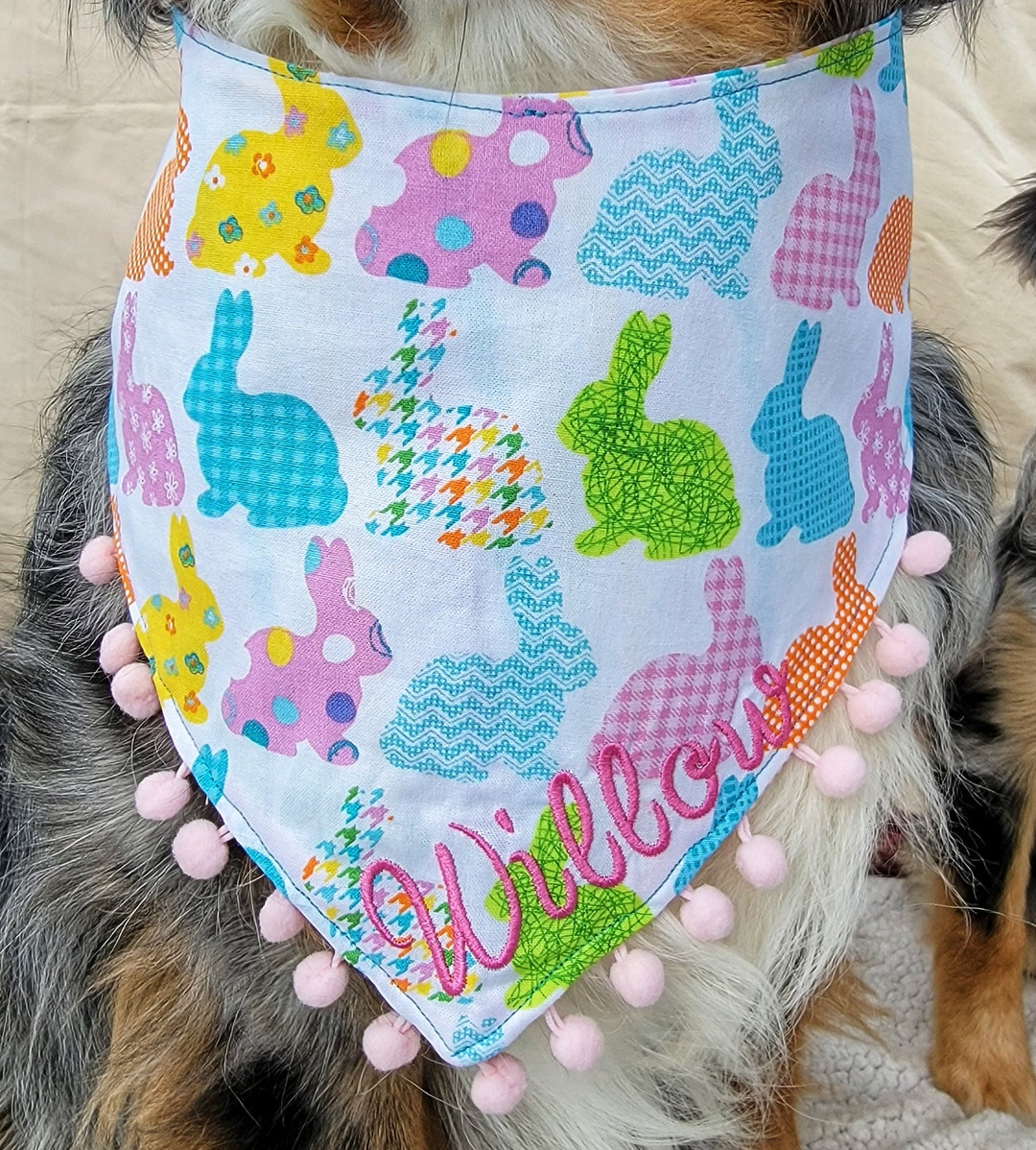 Dog Easter Plaid-polka Dot Bunnies/eggs, Tie & Snap Style, Personalized ...