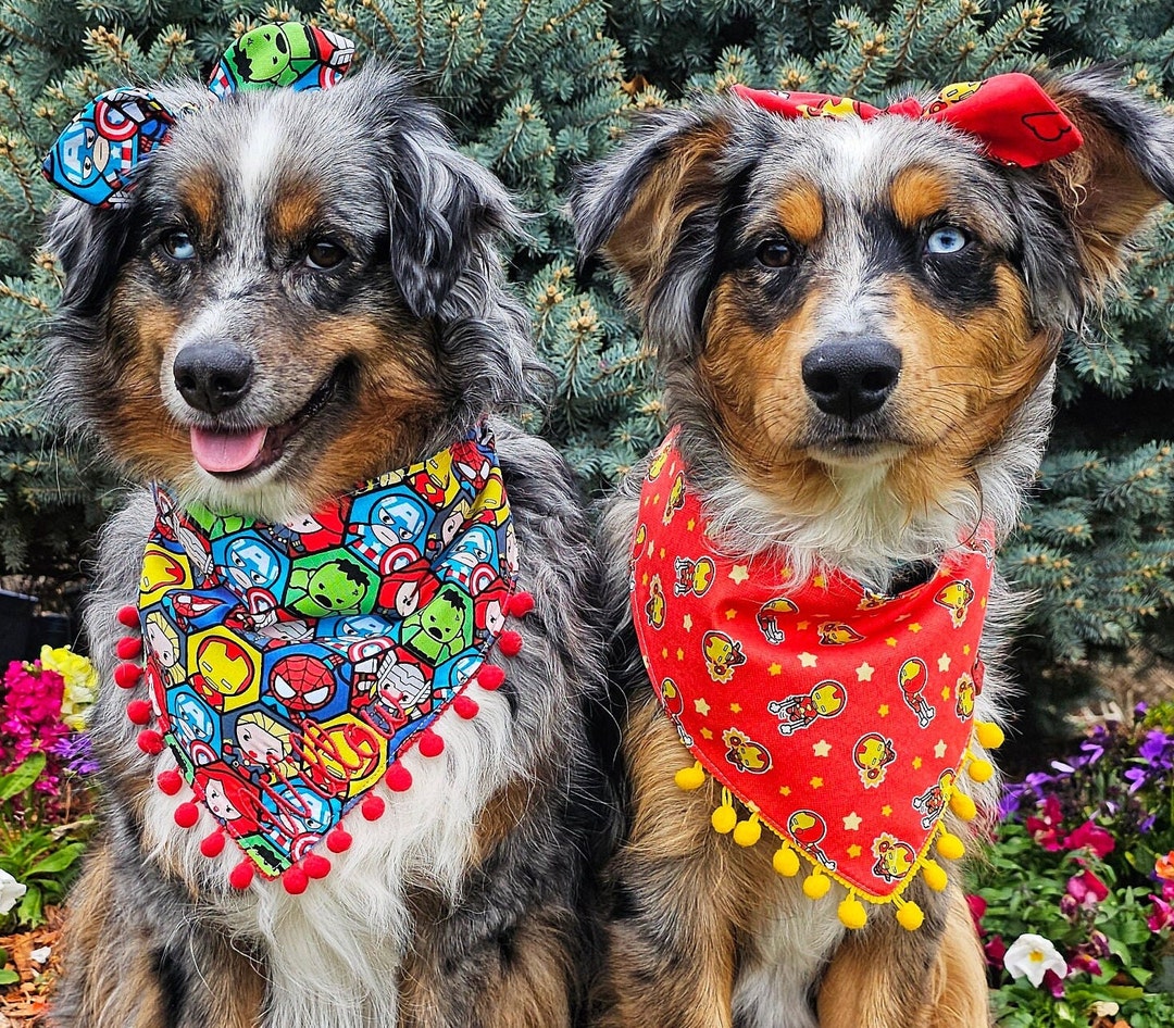 Marvel Avengers Dog Bandana | Dog Superhero Iron Man Bandana ...