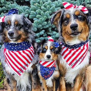 American Flag Dog Bandana, Memorial Day/july 4th, Tie & Snap Style ...