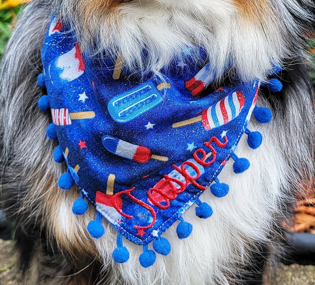 Bomb Pop Dog Bandana, Memorial Day/july 4th, Tie & Snap Style ...