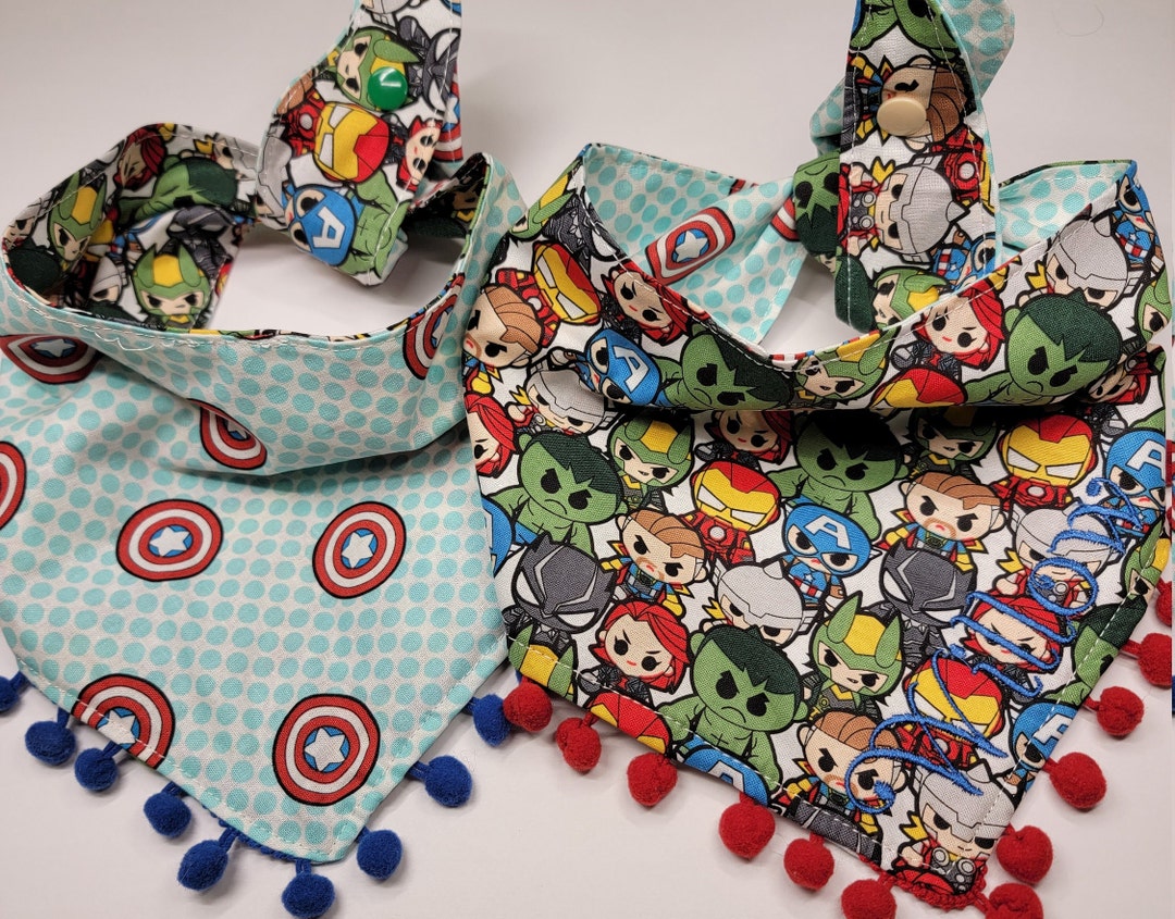 Marvel Avengers Dog Bandana | Dog Superhero Bandana, Personalized, Tie ...