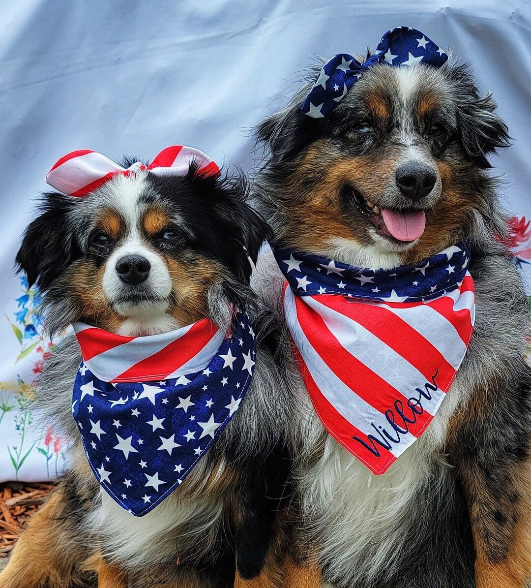 American Flag Dog Bandana, Memorial Day/july 4th, Tie & Snap Style ...