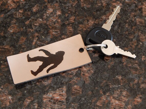 Keychain Tag Laser Cut and Engraved From Goatskin Leather | Etsy