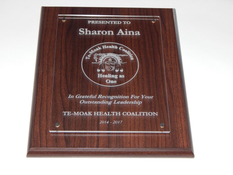 Custom Text Trophy Award Recognition Plaque Cherry or Marble - Etsy