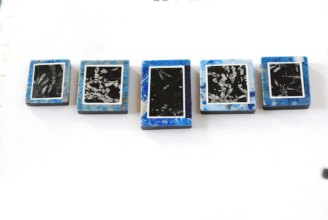 5 - Multi Stone Intarsia Pendants as Shown Unique One of A Kind Drilled ...