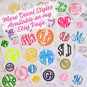 Block Shadow Monogram Vinyl Decal, Double Layer Tumbler Sticker ...