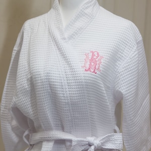 Personalized Bath Robe, Monogrammed Short Waffle Robe, Bridal Party ...