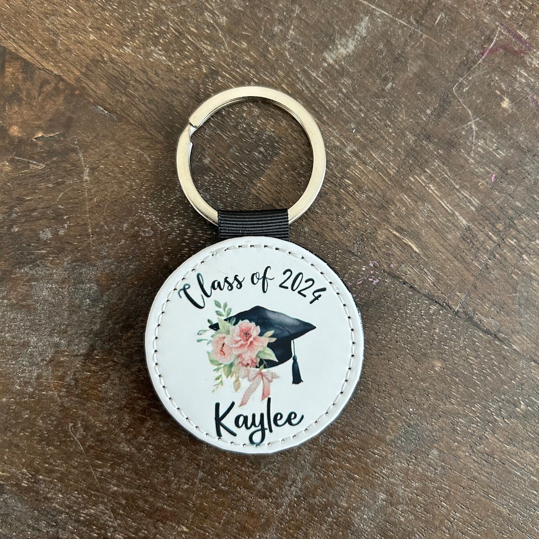 Leather Keychain, Graduation Keychains, Vegan Leather Keychains ...