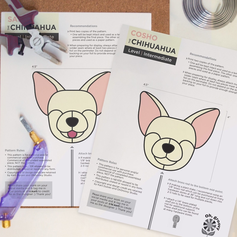 Chihuahua Stained Glass Pattern - Etsy