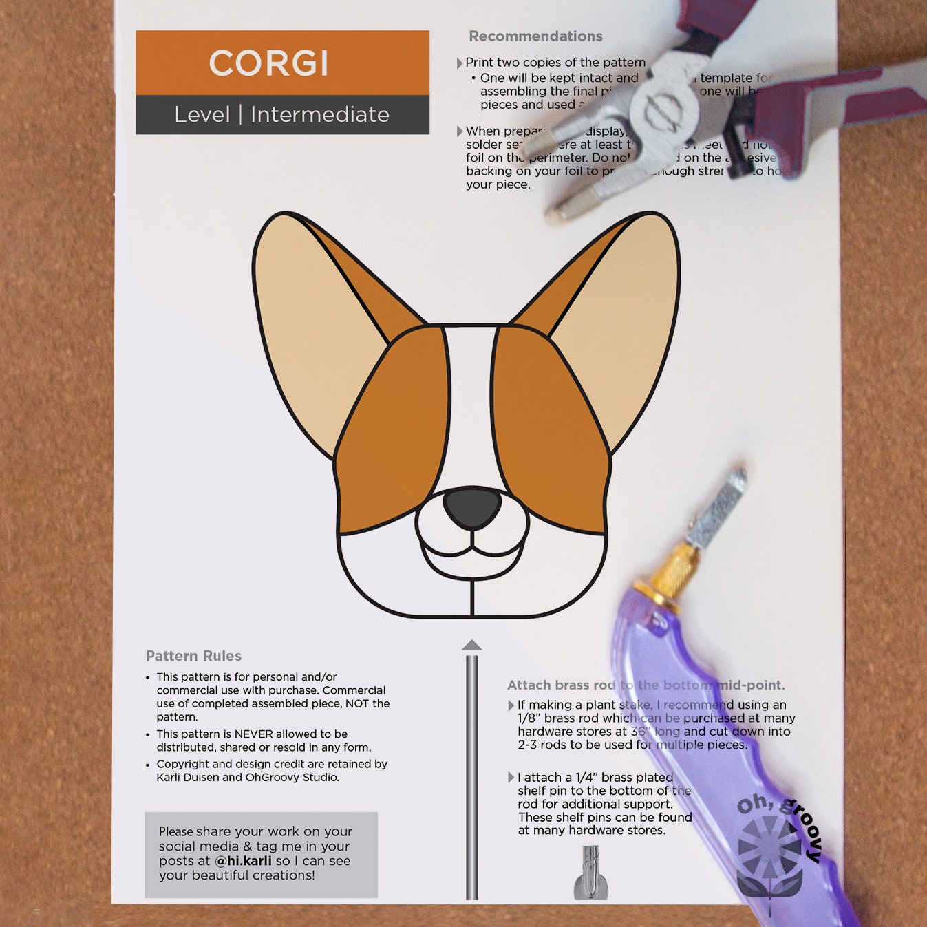 Stained Glass Pattern | Corgi | Dog | DIGITAL DOWNLOAD - Etsy