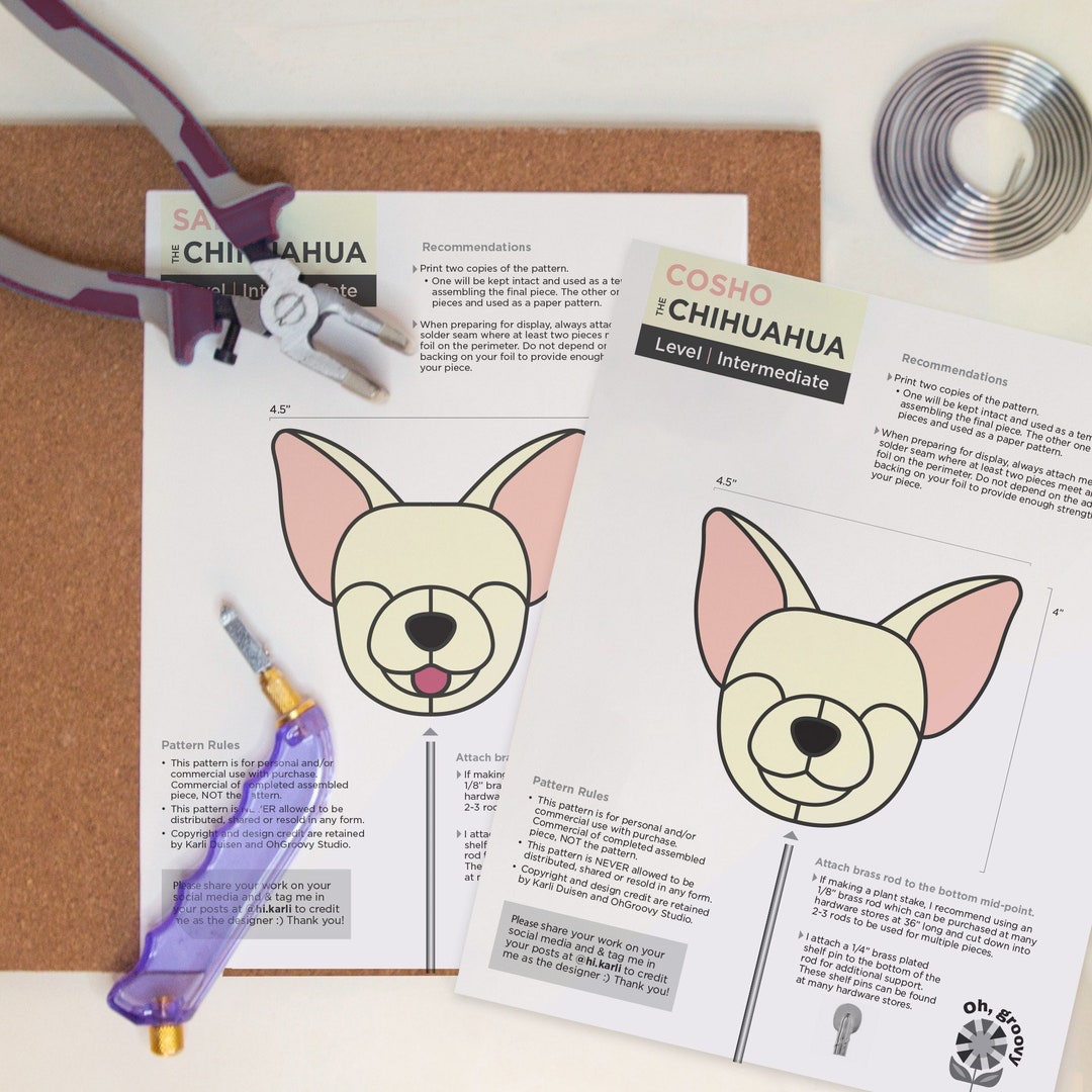 Stained Glass Pattern | Chihuahua | Dog | DIGITAL DOWNLOAD - Etsy