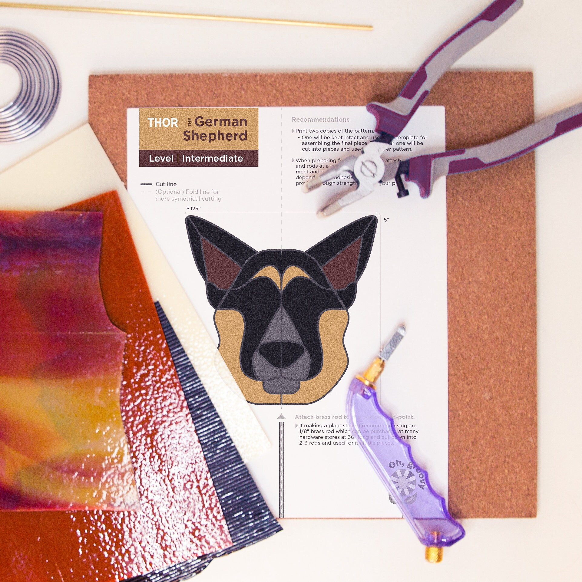 Stained Glass Pattern | Dog | German Shepherd | DIGITAL DOWNLOAD - Etsy