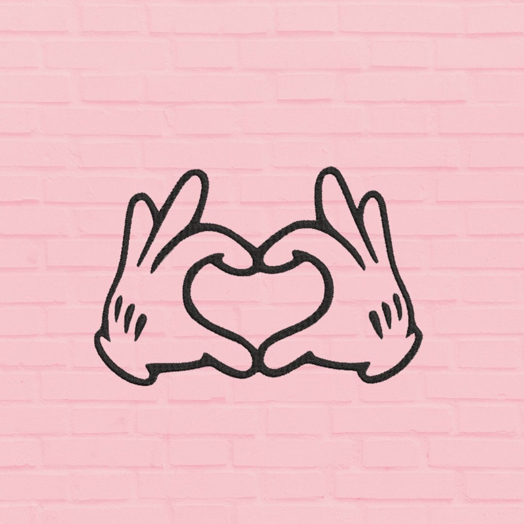 Love Mouse Hands Heart Embroidery Design - Etsy