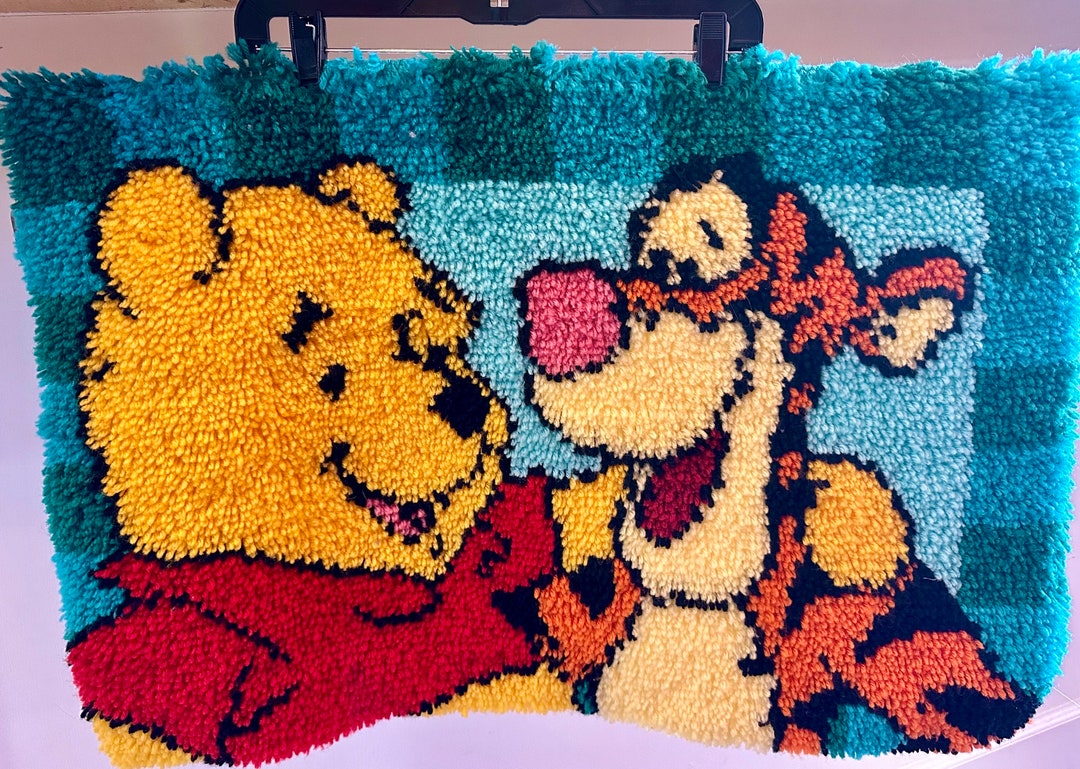 Vintage Winnie the Pooh and Tigger Latch Hook Wall Hanging, Pooh ...