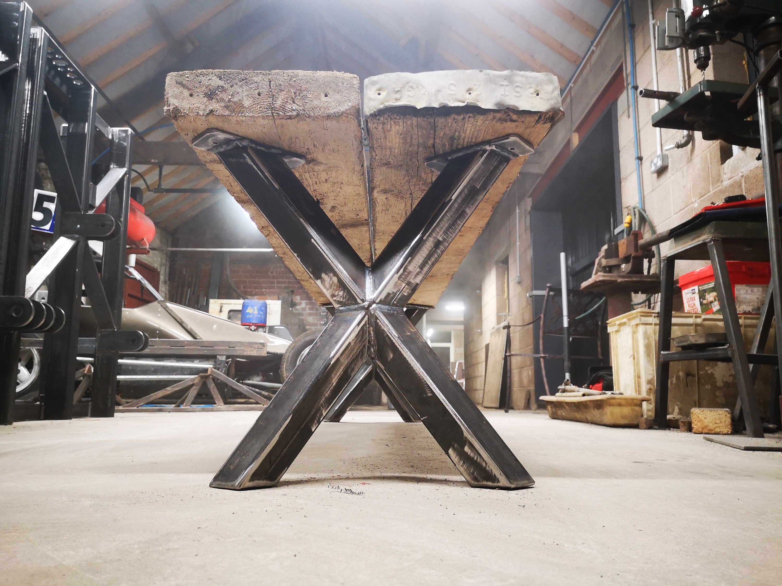 Metal Table Legs / Dining Table Legs / Bench Legs - X Cross - 45 Degree ...