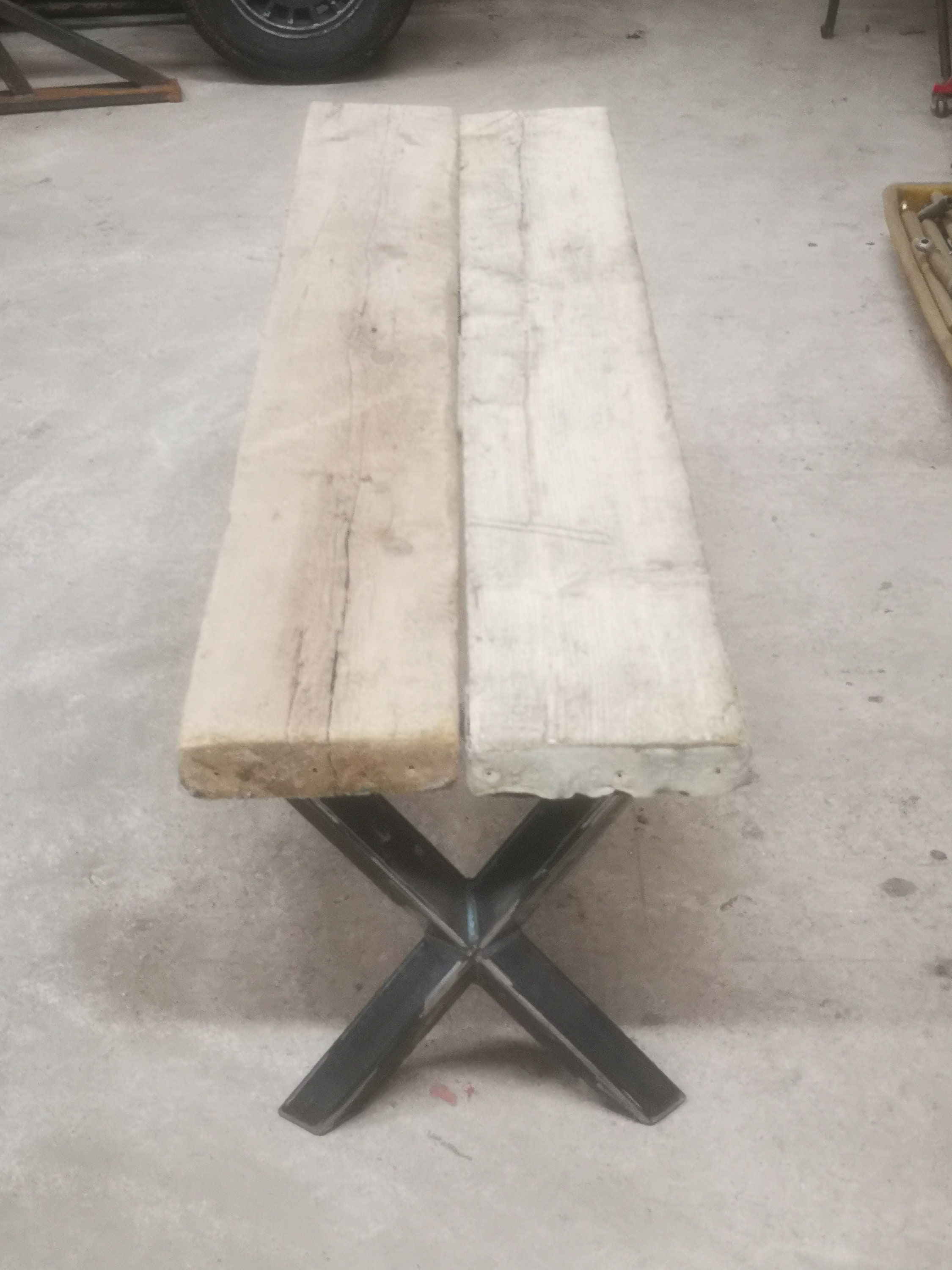 Metal Table Legs / Dining Table Legs / Bench Legs - X Cross - 45 Degree ...