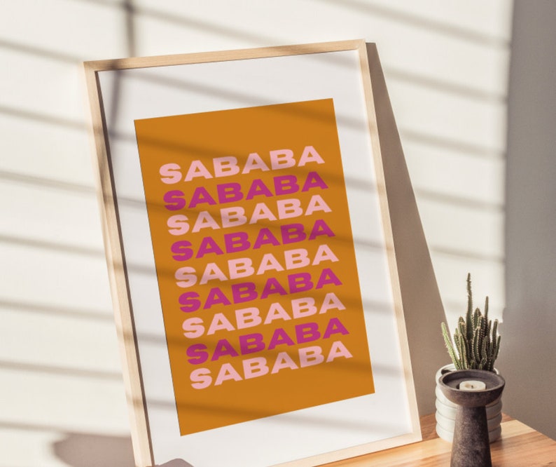 SABABA Type Digital Poster - Etsy