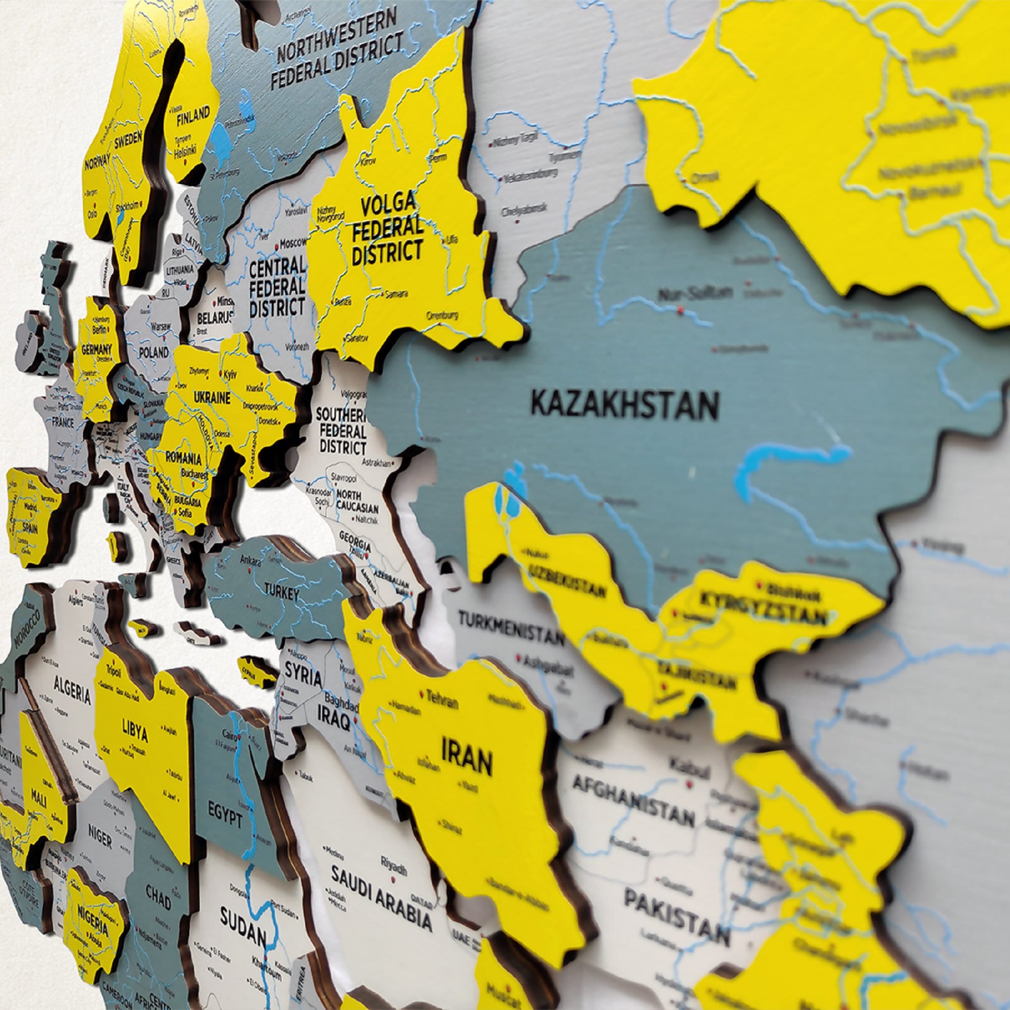 3D World Map Décor Wood Wall Map Large Map for Wall - Etsy