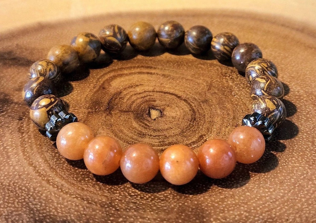 Leukemia Awareness Gemstone Bracelet ~ Orange Aventurine, Script Stone ...