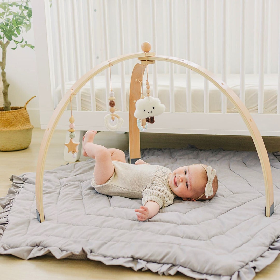 Play Gym With Hanging Toys by Okidokids® - Baby Play Gym - Wooden Play ...