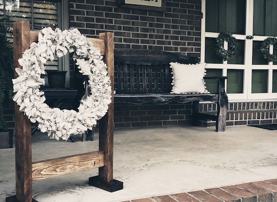 Wood Wreath Stand/ Stocking Holder for Small Space or No | Etsy