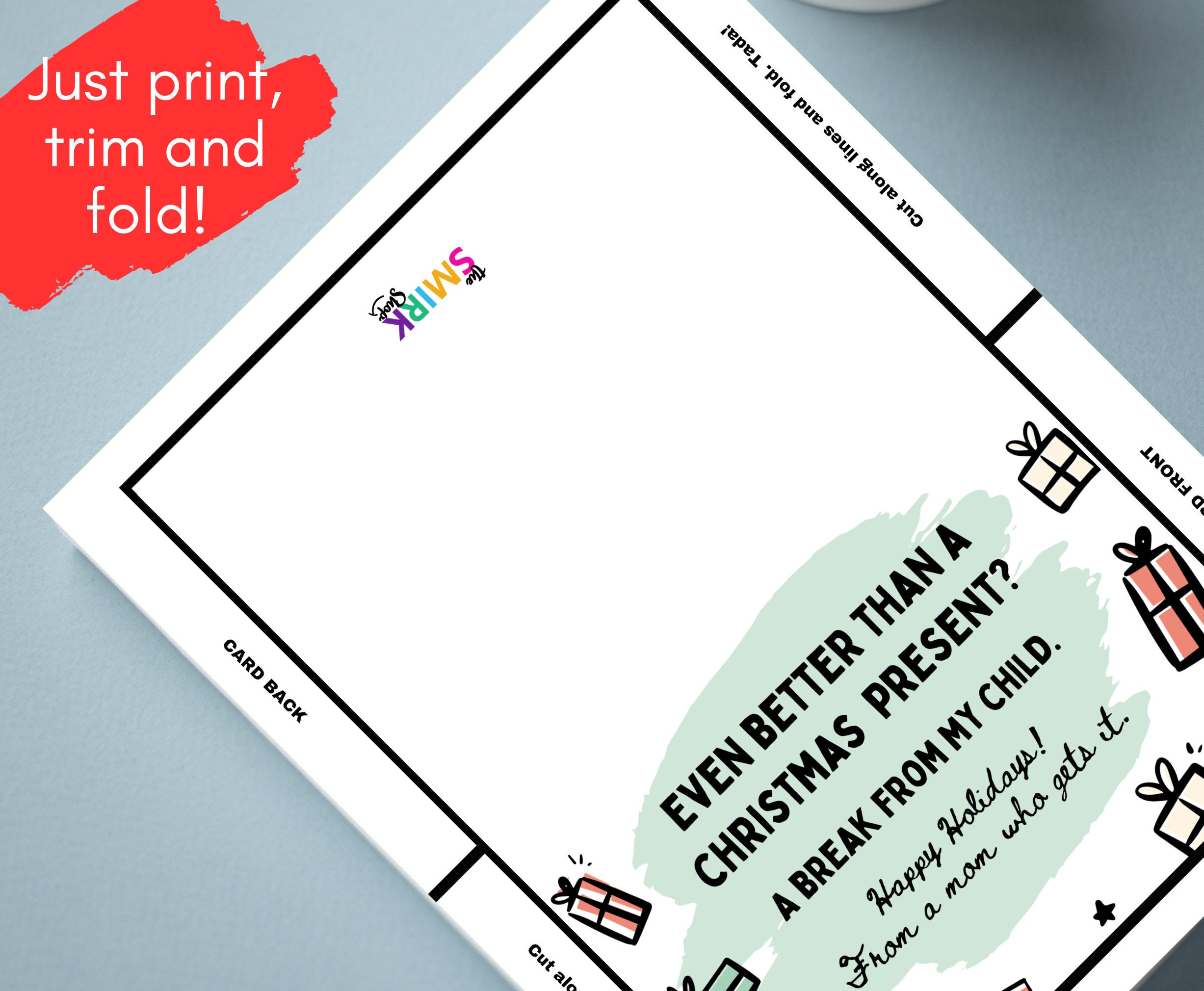 Printable Teacher Holiday Card, Teacher Christmas Card, Holiday Teacher ...