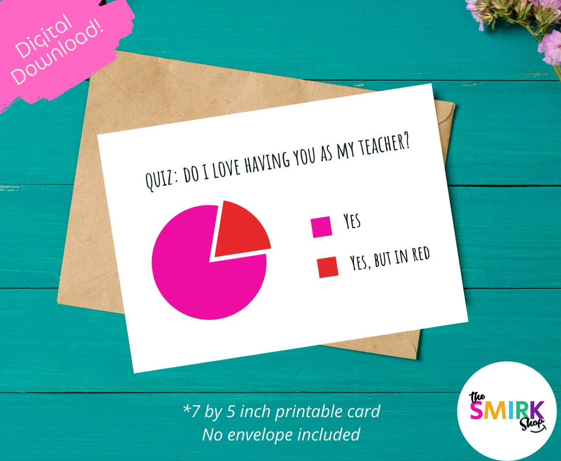 Teacher Thank You Card, Teacher Appreciation, Funny Teacher Card ...