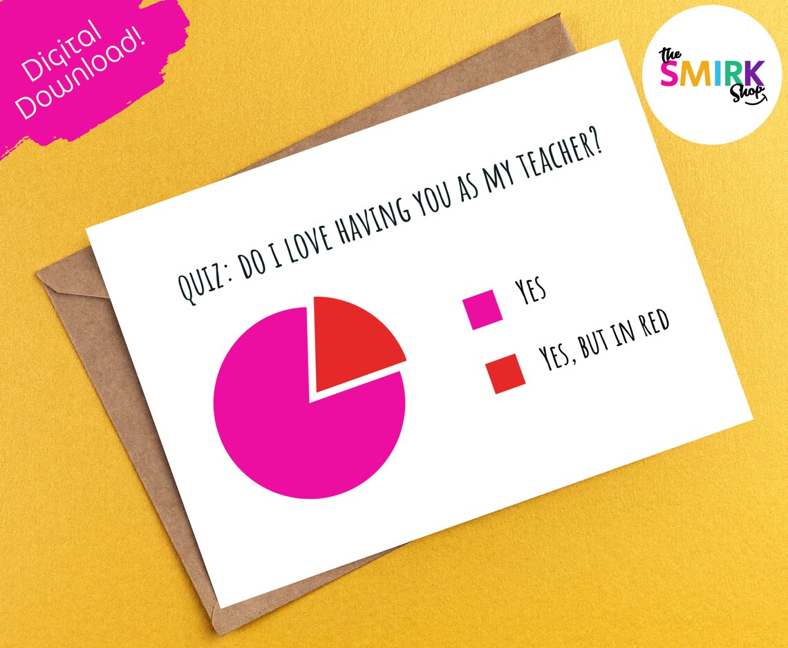 Teacher Thank You Card, Teacher Appreciation, Funny Teacher Card ...