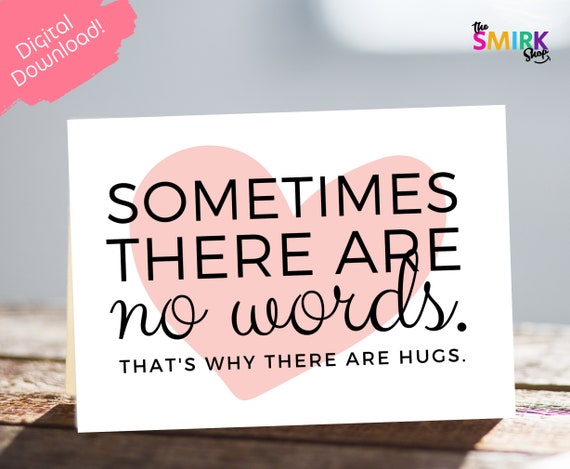 Printable Sympathy Card Friend Support Card Card for Hard | Etsy