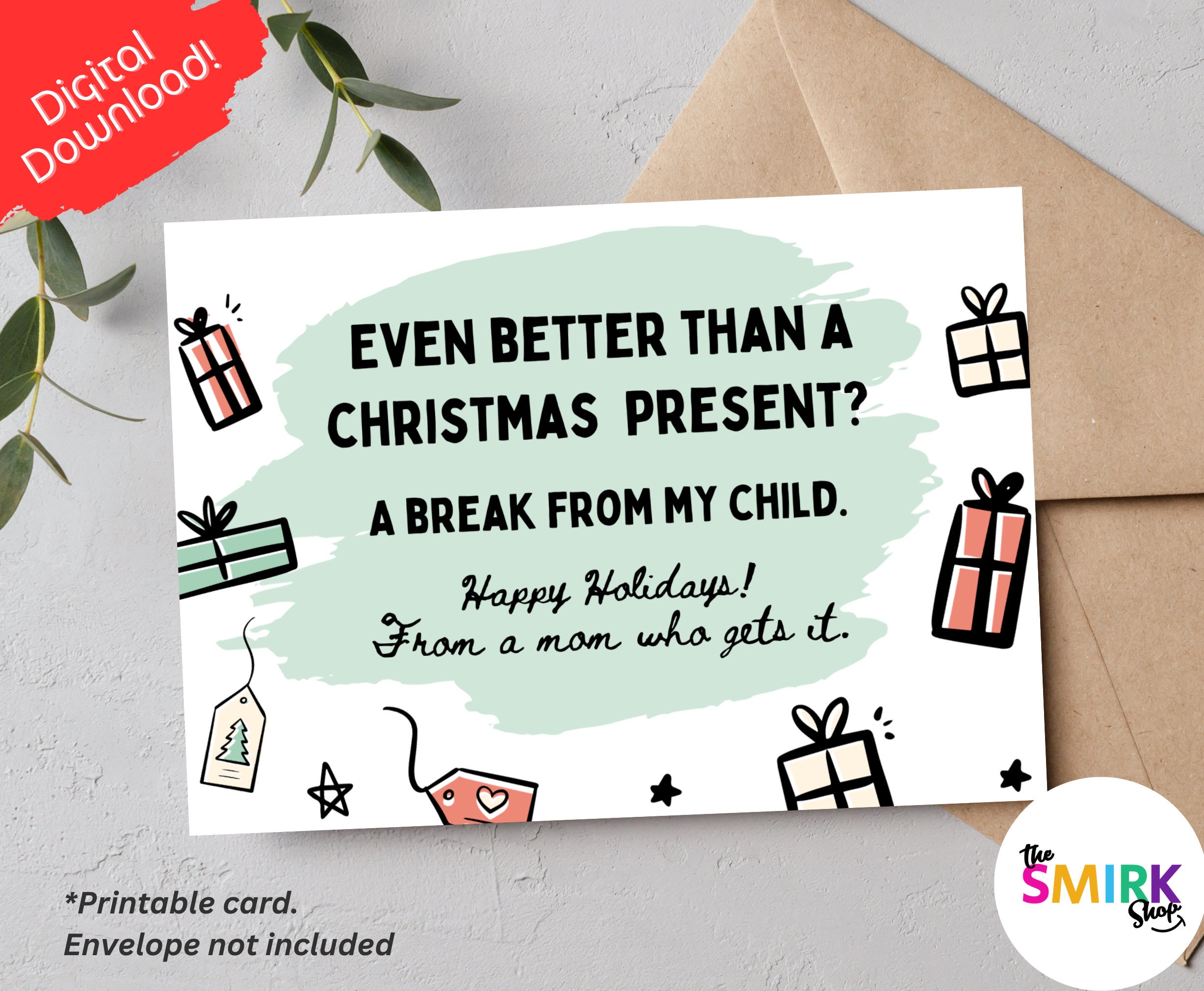 Printable Teacher Holiday Card, Teacher Christmas Card, Holiday Teacher ...