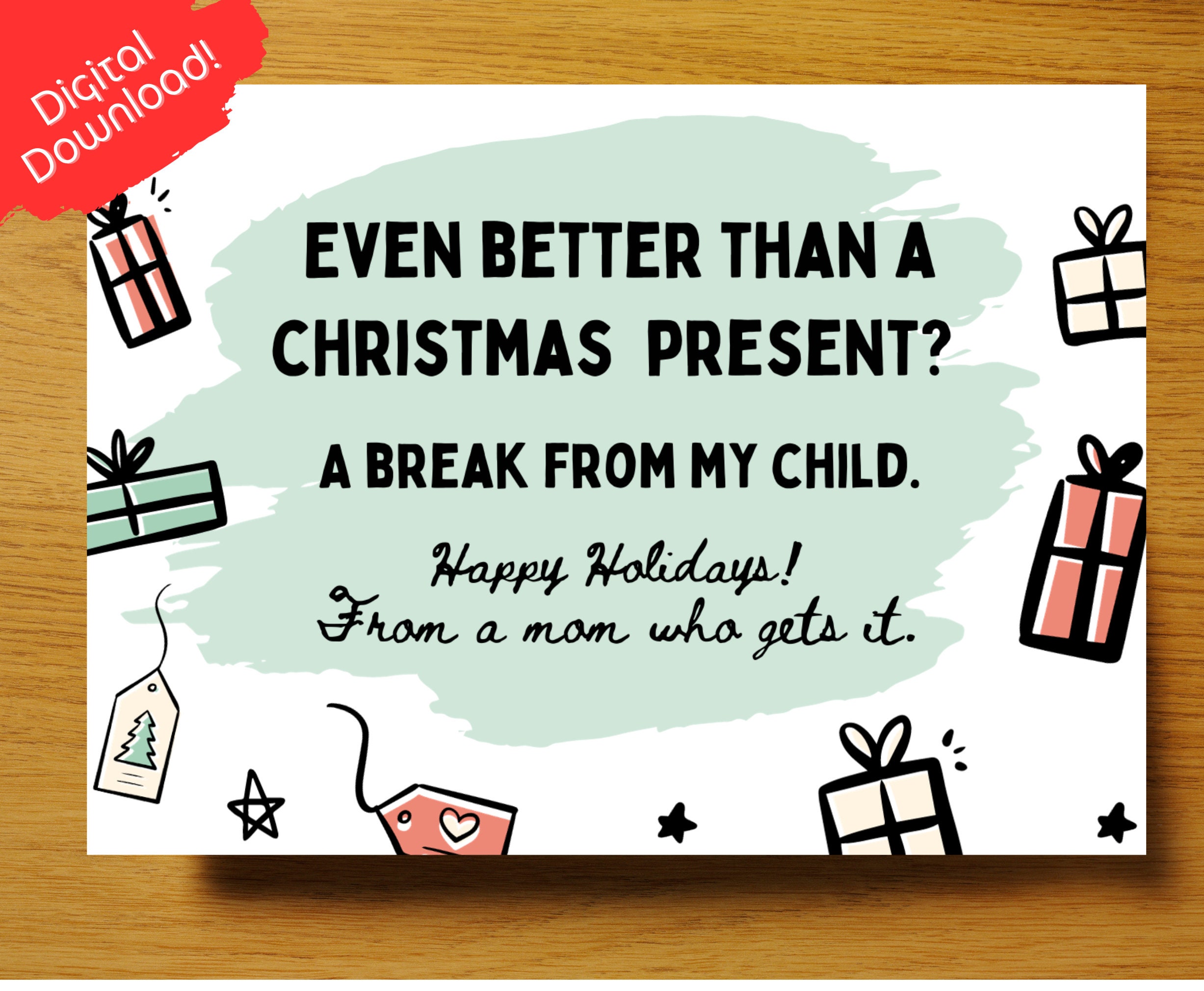 Printable Teacher Holiday Card, Teacher Christmas Card, Holiday Teacher ...