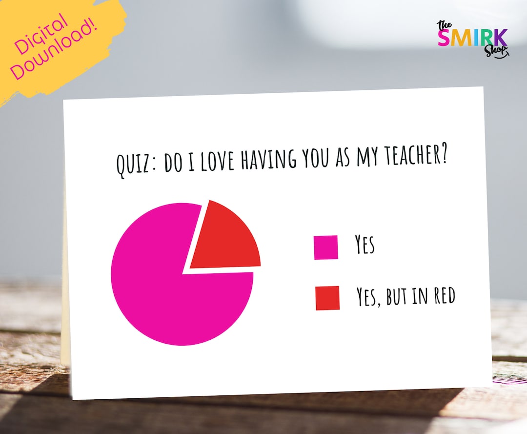 Teacher Thank You Card, Teacher Appreciation, Funny Teacher Card ...