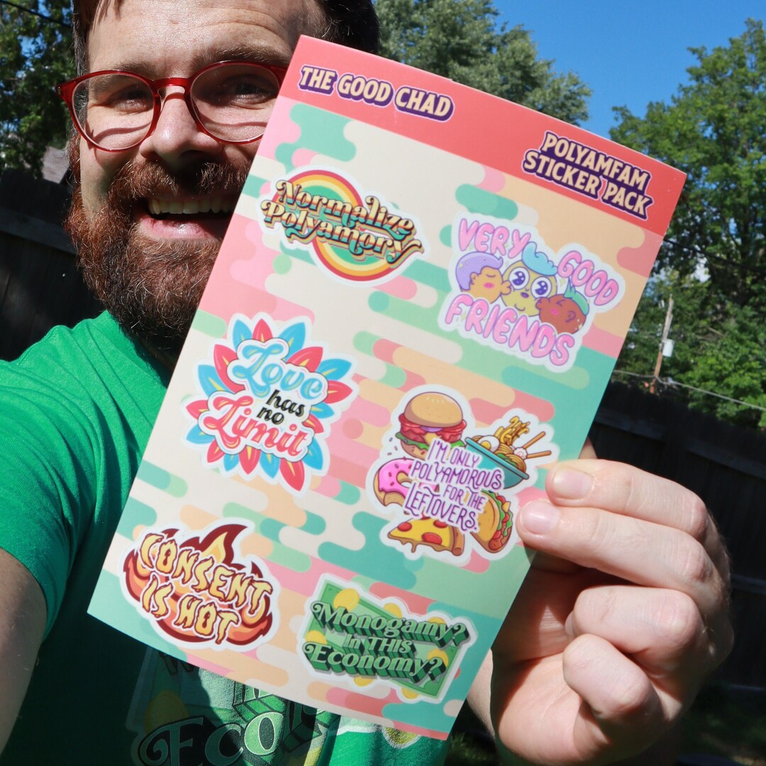 Polyamory Pride Art Sticker Sheet Polyamorous Lifestyle Vinyl Decal ...