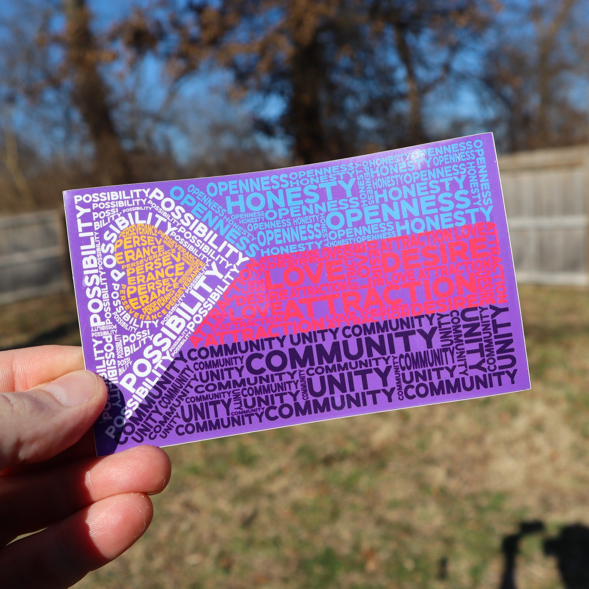 Polyamory Pride Flag Word Art Vinyl Sticker - Etsy