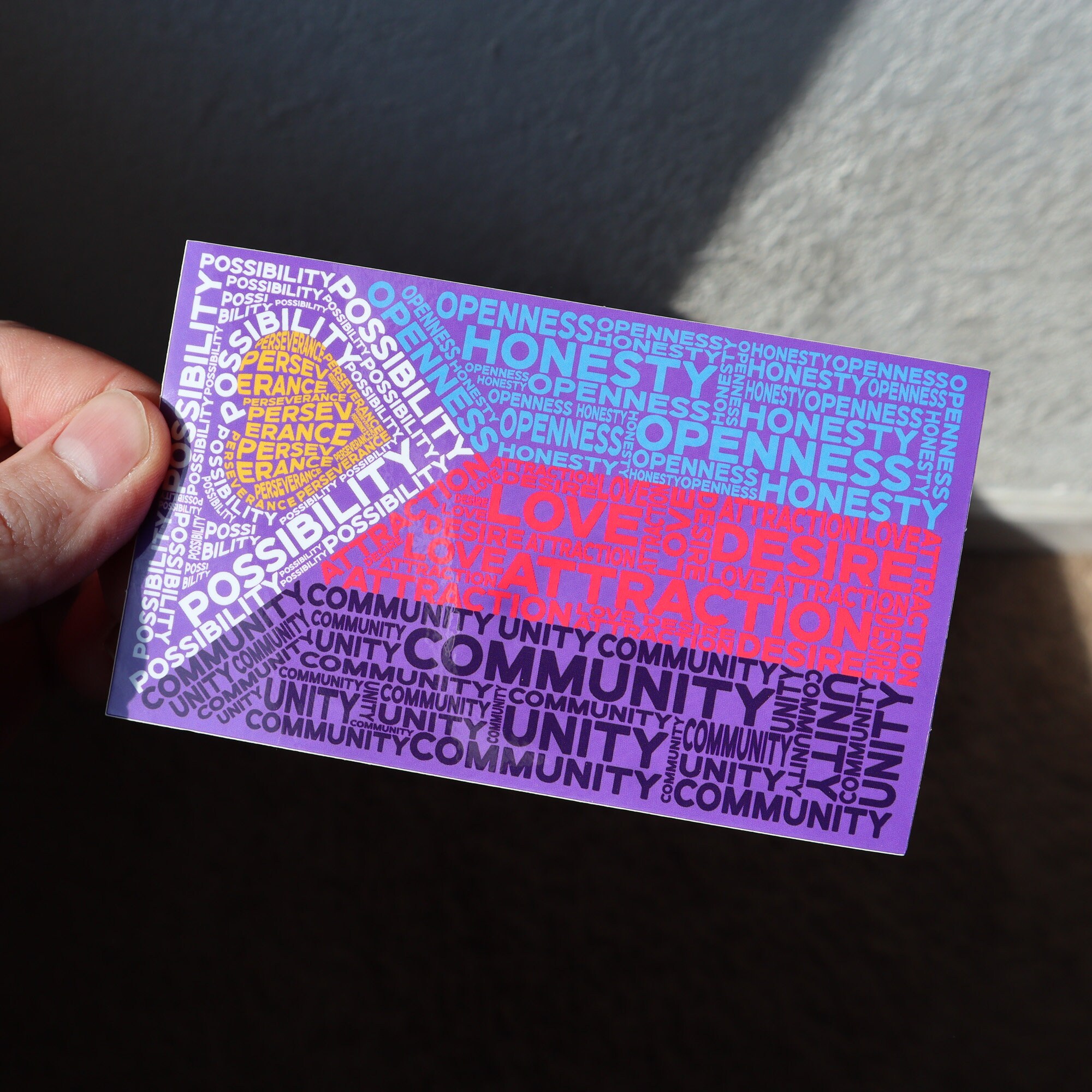 Polyamory Pride Flag Word Art Vinyl Sticker - Etsy