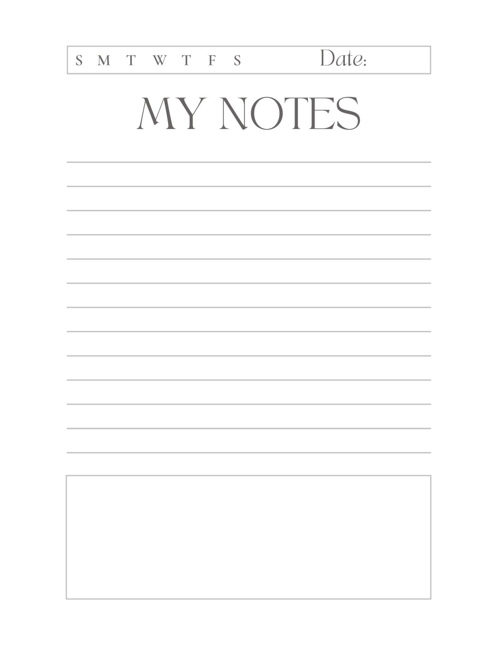 My Notes Page - Etsy