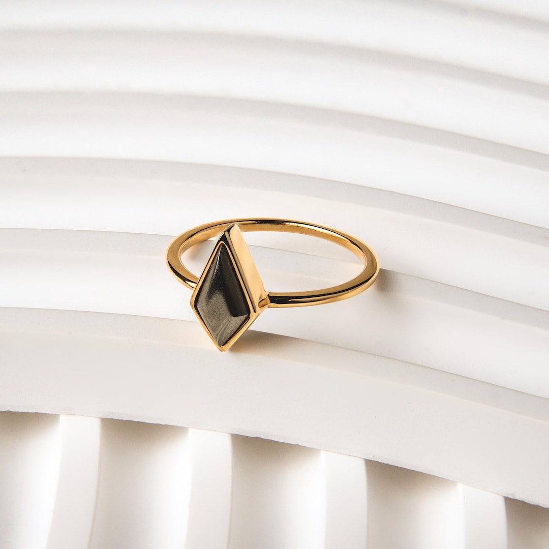 18K Gold Vermeil Gemstone Ring, Minimalist Promise Ring, Dainty ...
