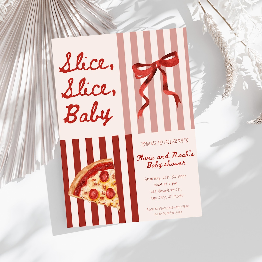 Pizza Slice Slice Baby Special Delivery Pizza and Pacifiers Baby Shower ...
